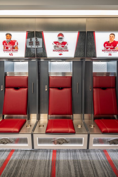 University of Arkansas, Fred W. Smith Football Center Locker Room ...