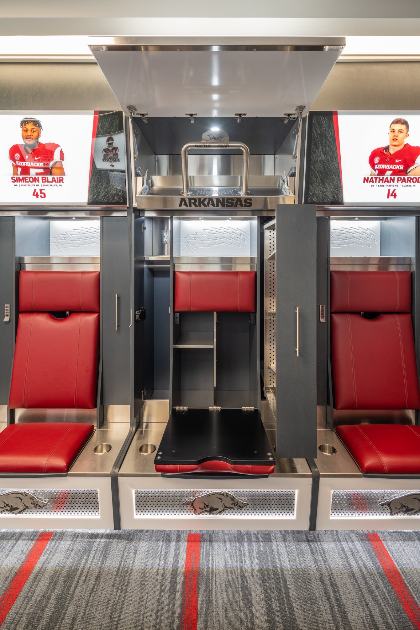 University of Arkansas, Fred W. Smith Football Center Locker Room ...